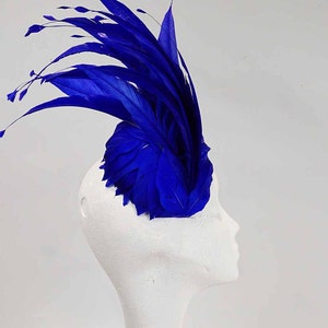 Royal Blue Fascinator, Blue Feather Hat, Kentucky Derby Hat ,royal ...