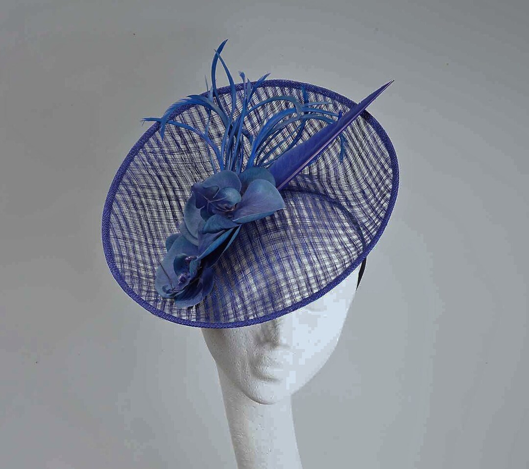 READY MADE, Royal Blue Hat, Kentucky Derby Hat, Royal Ascot Hat, Mother ...