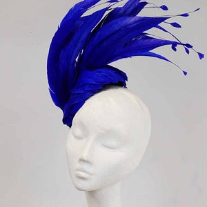 Royal Blue Fascinator, Blue Feather Hat, Kentucky Derby Hat ,royal ...