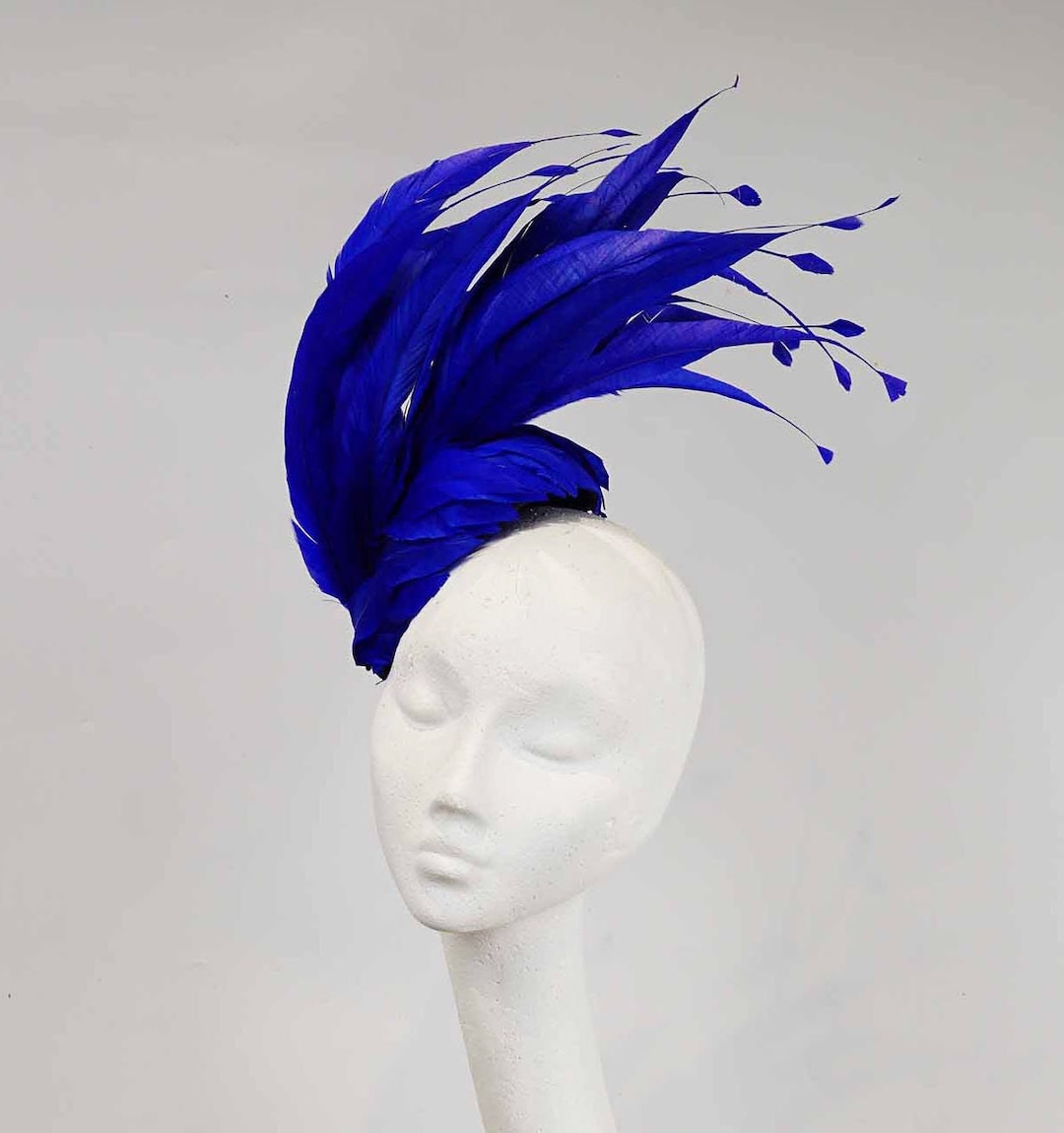 Royal Blue Fascinator, Blue Feather Hat, Kentucky Derby Hat ,royal ...
