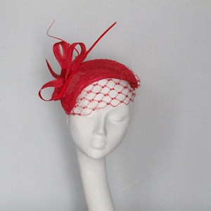 Red Fascinator, Kentucky Derby Hat, Royal Ascot Hat, Mother of the ...