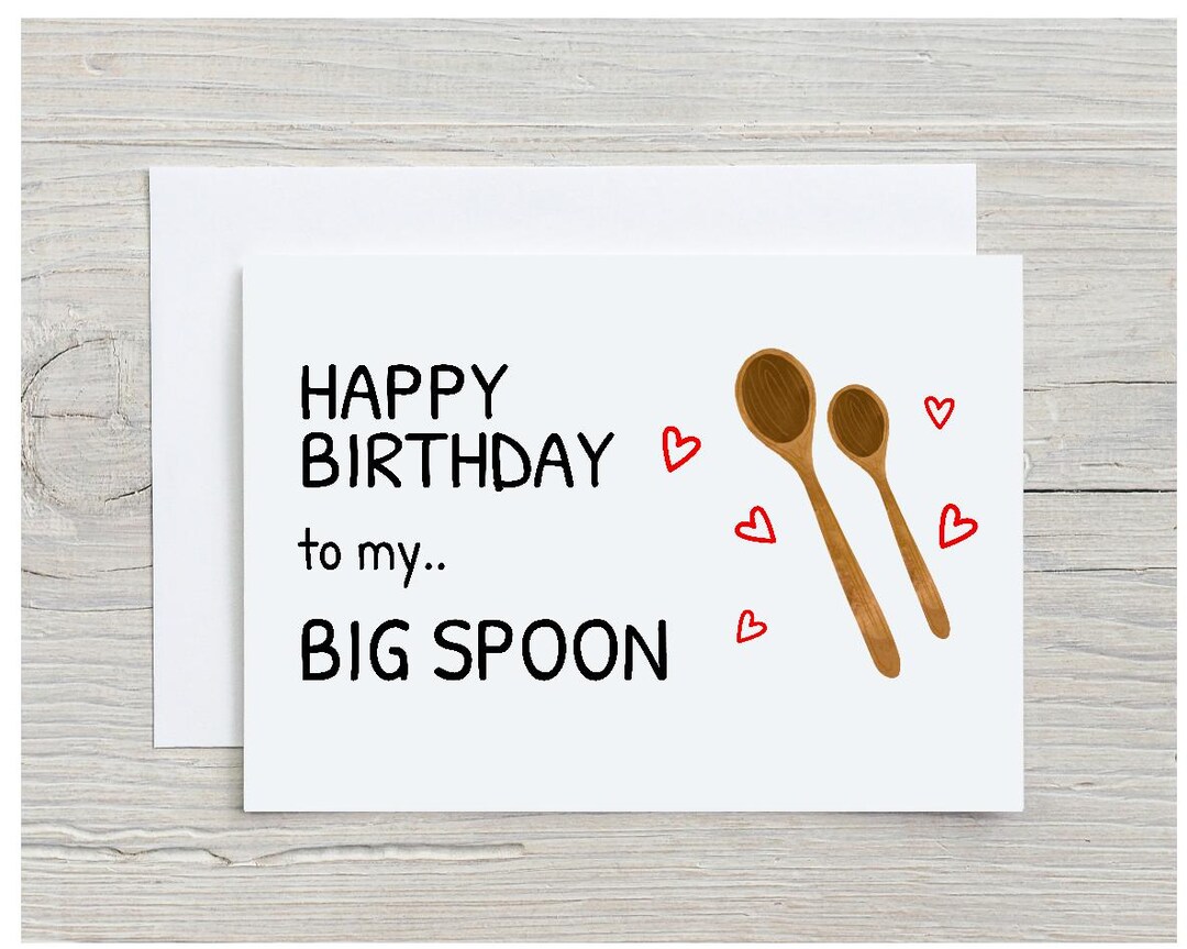 Happy Birthday to My Big Spoon Funny Birthday Card for Boyfriend ...