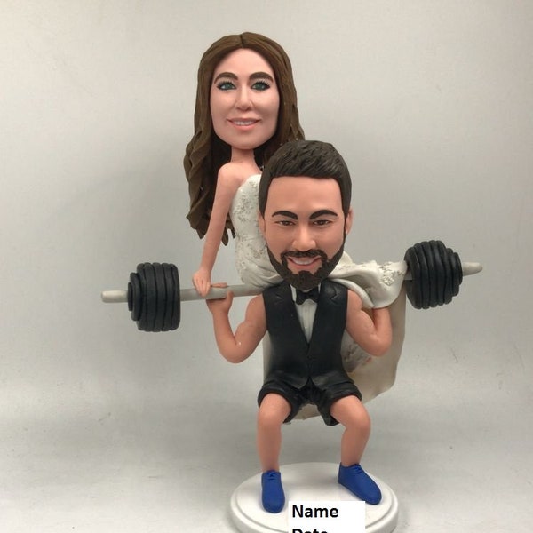 Cake Topper of Bodybuilding for Wedding - Etsy