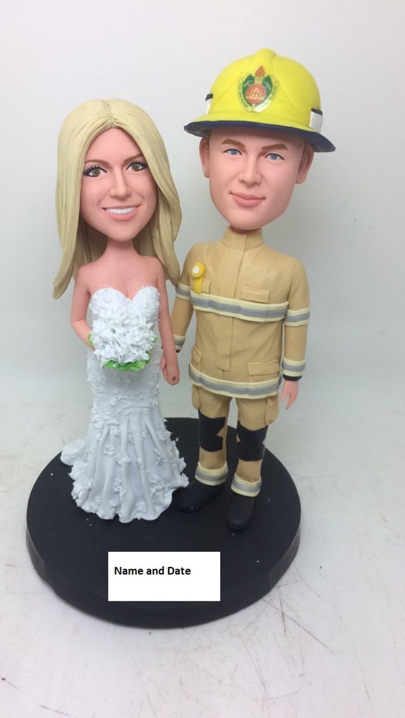 Firefighter Wedding Cake Topper Fireman Wedding Cake Topper - Etsy