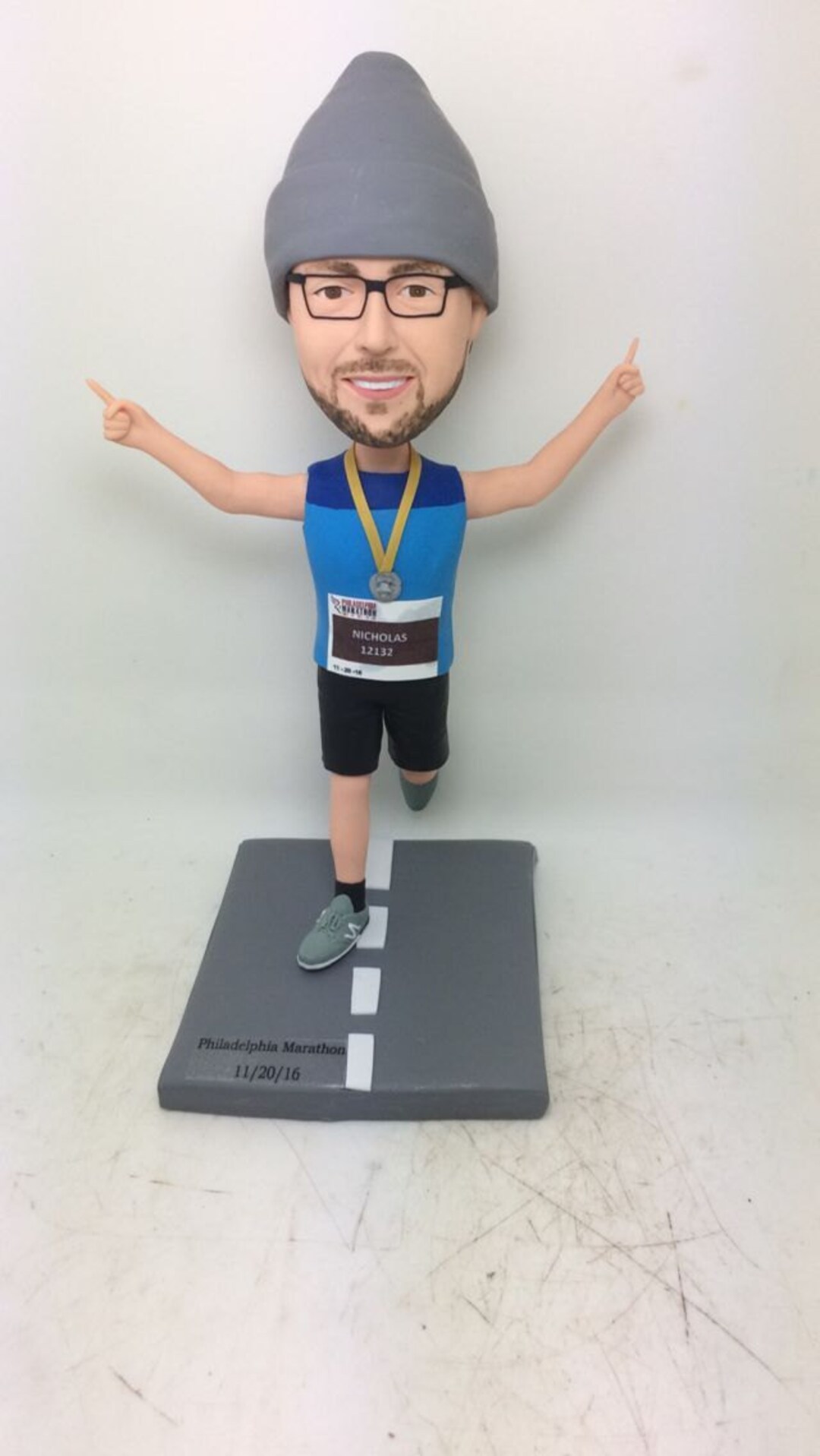 Marathon Runner Custom Bobble Head Personalized Gift Clay Figurines ...