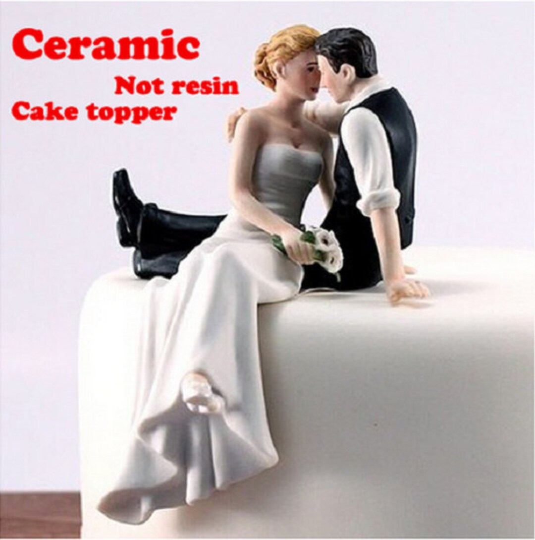 Porcelain Ceramic Bride and Groom Wedding Cake Topper Proposal Couple ...