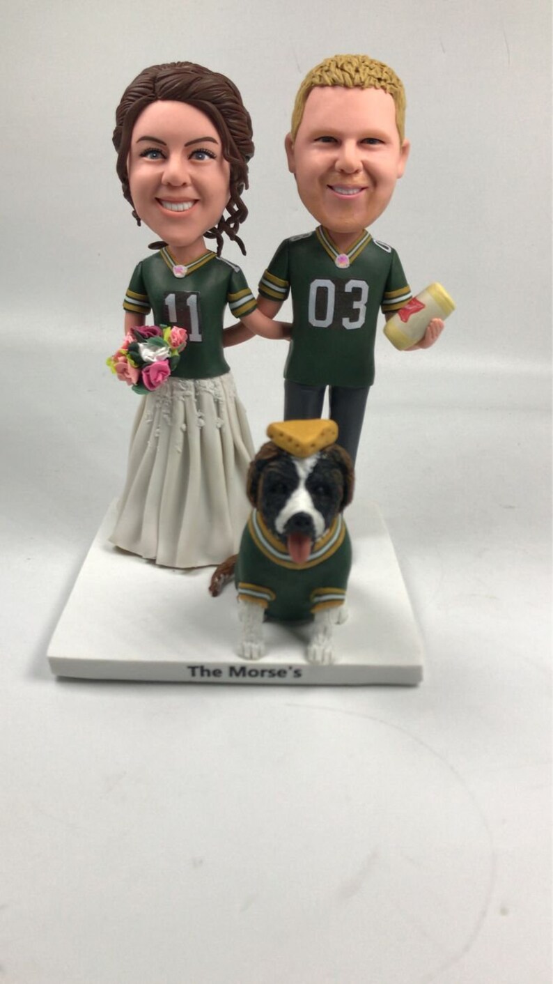 Green Bay Packers Wedding Cake Topper Packers Groom Packers Bride Groom ...
