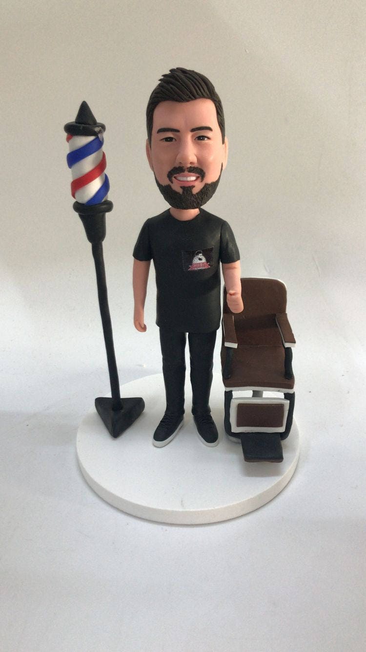 Barber Personalized Bobble Head Clay Figurine Boyfriend Gift - Etsy