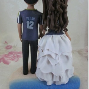Football Fans With Pet Personalized Wedding Cake Topper Bobble Head ...