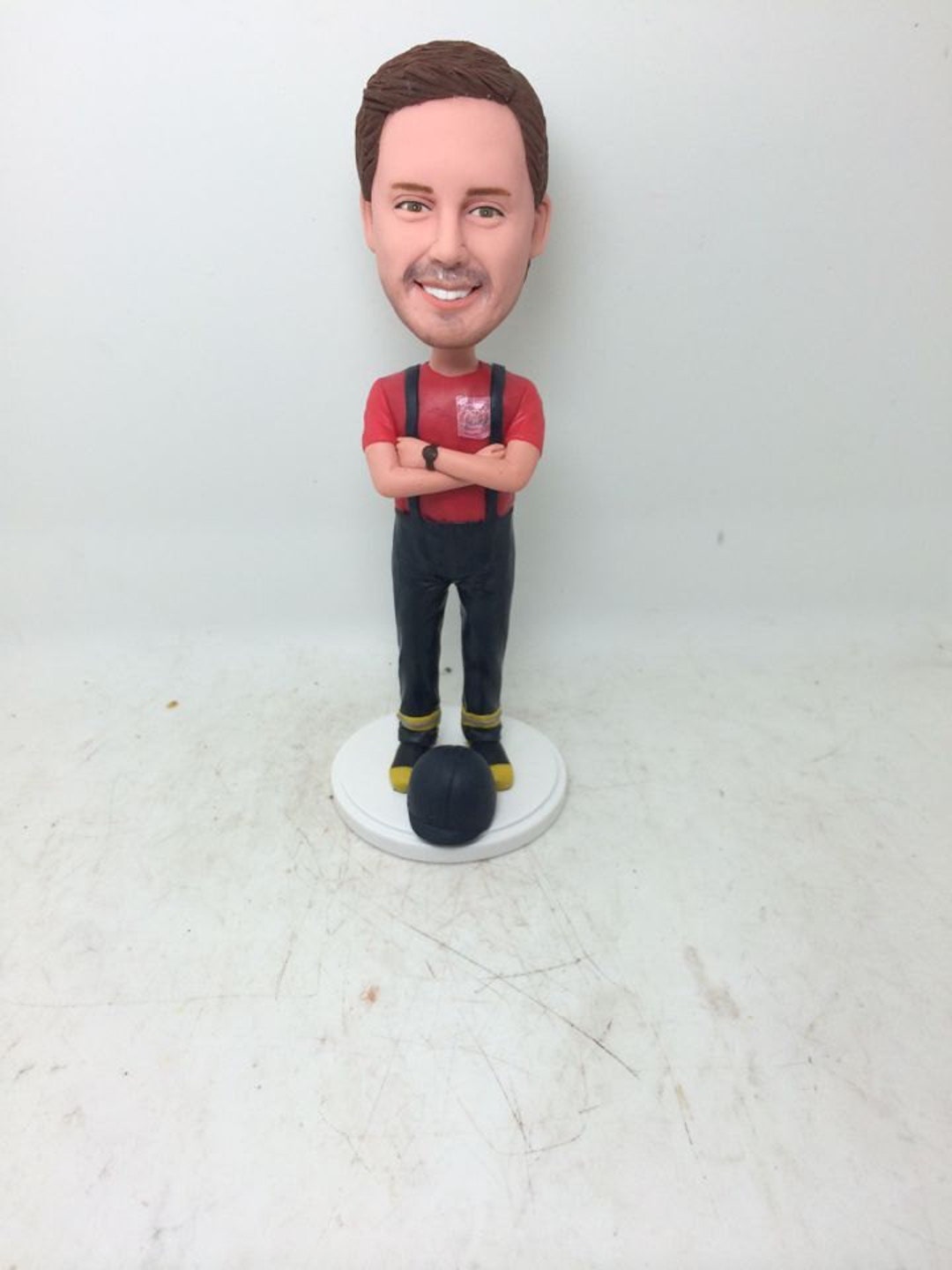 Firefighter Custom Bobble Head Firefigher Personalized Gift Clay ...