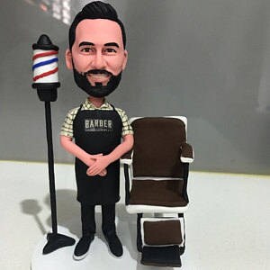 Barber Personalized Bobble Head Clay Figurine Boyfriend Gift Son Gift ...