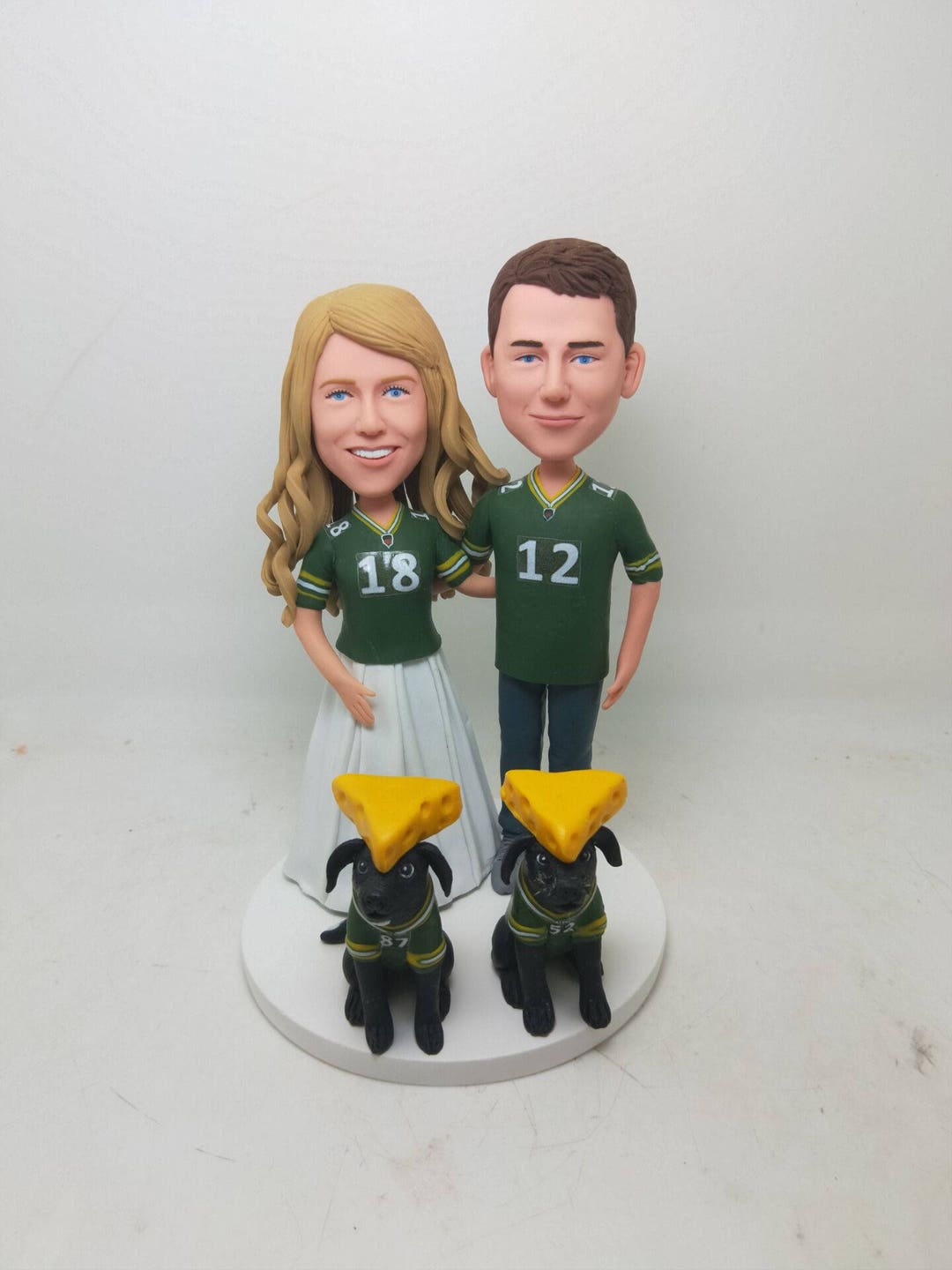 Green Bay Packers Wedding Cake Topper With Pets Packers Groom Packers ...