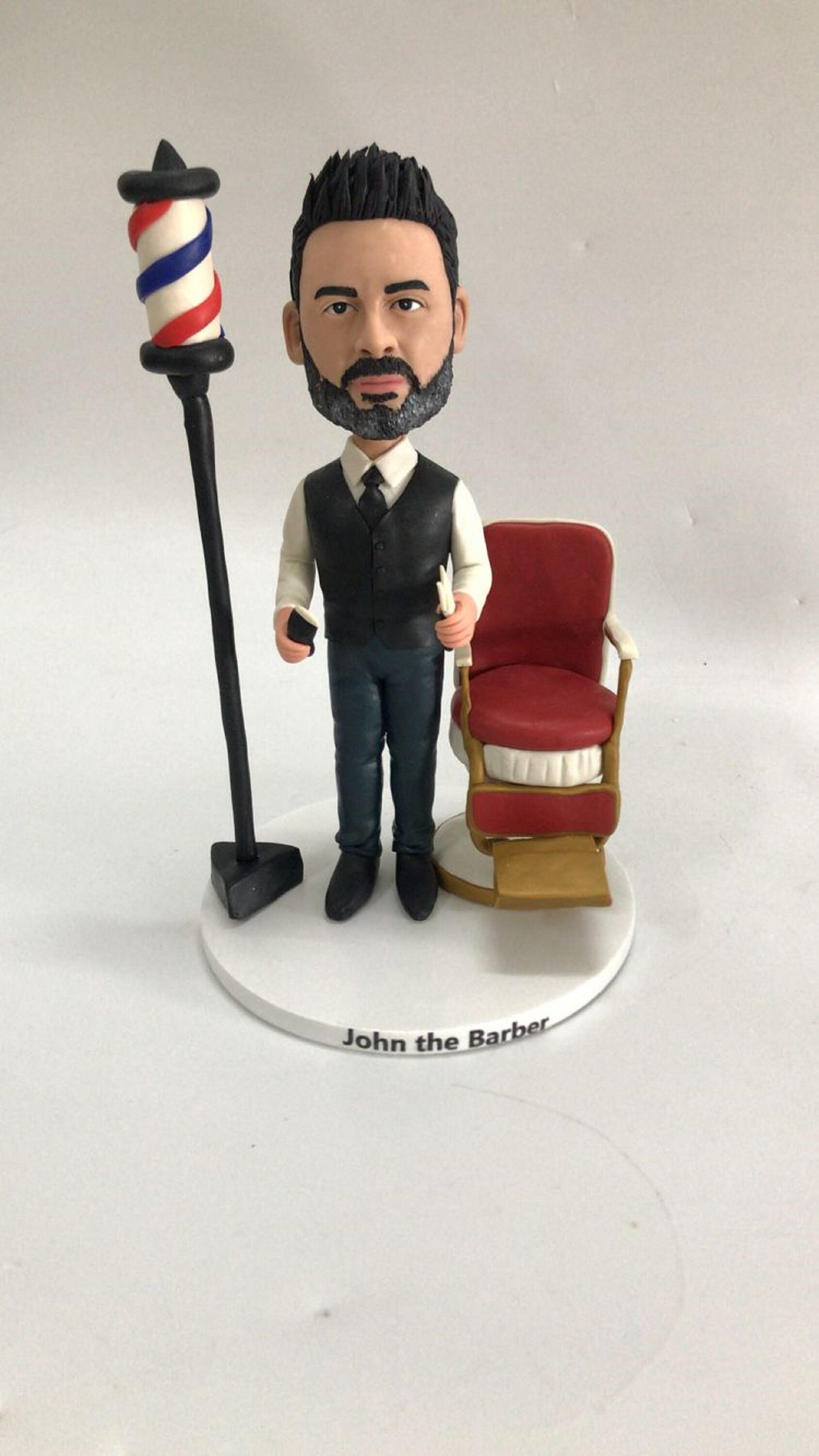 Barber Personalized Bobble Head Clay Figurine Boyfriend Gift | Etsy