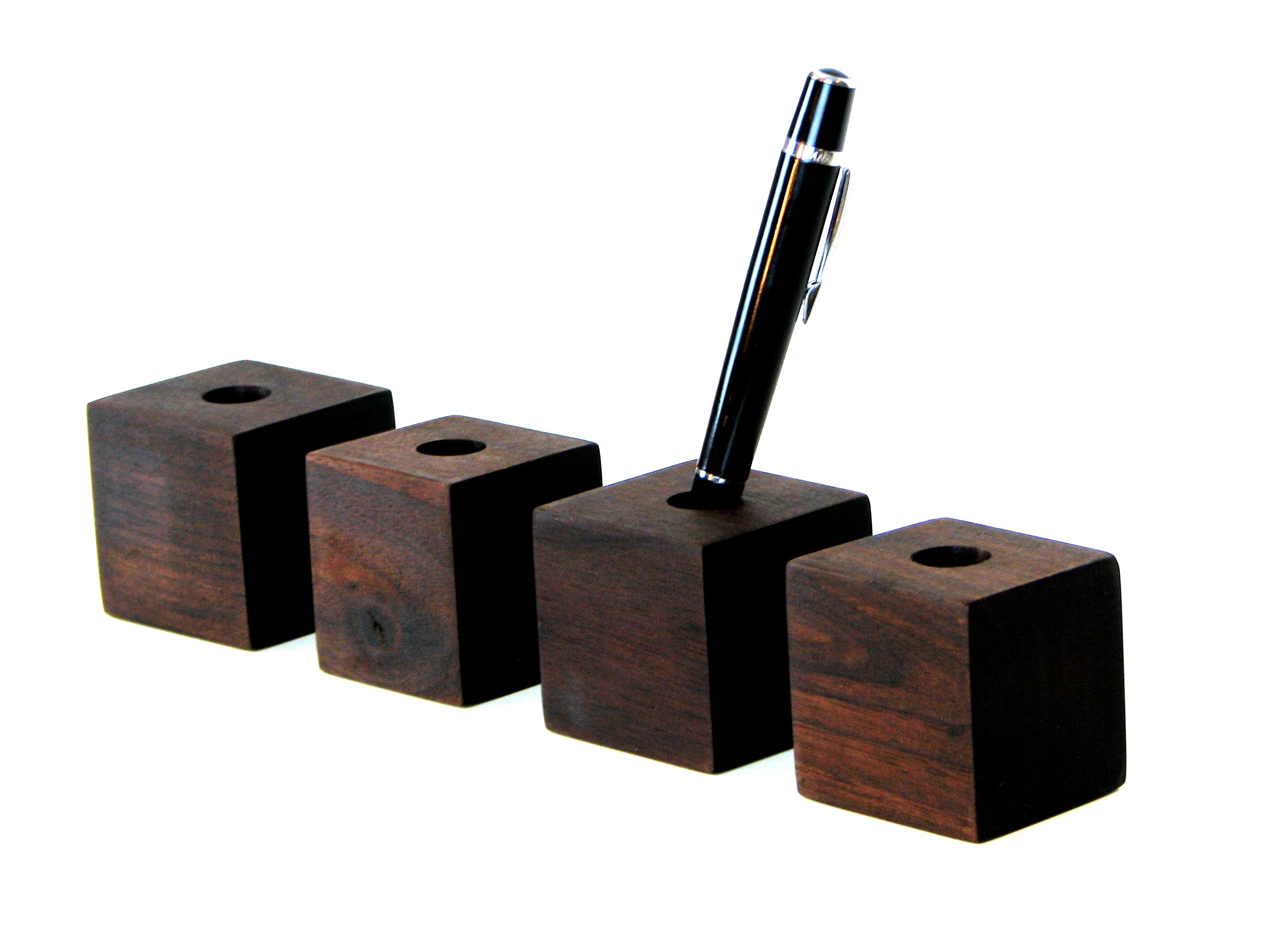 Porte-stylo en noyer noir / Organisateur de bureau en bois de | Etsy