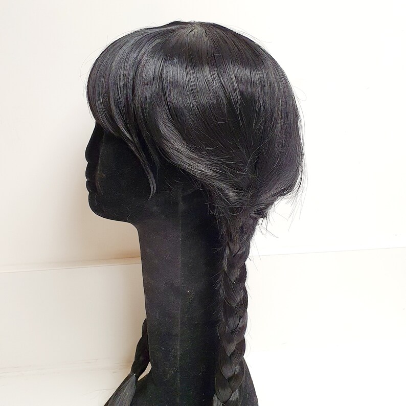 Wednesday Long Braided Cosplay Wig With Fringe - Etsy