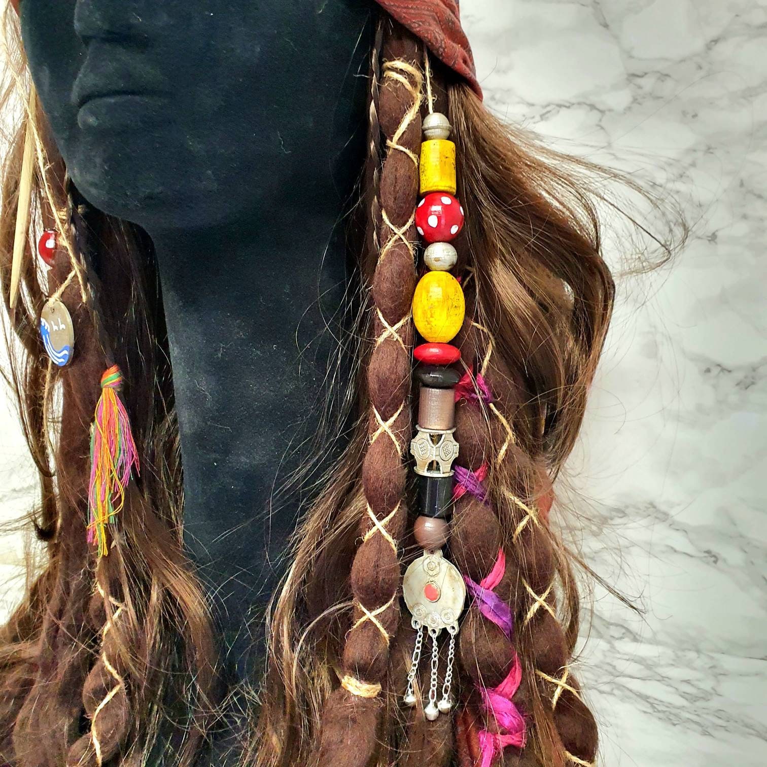 Handmade Jack Caribbean Pirates Cosplay Wig Black Pearl (made to Order ...