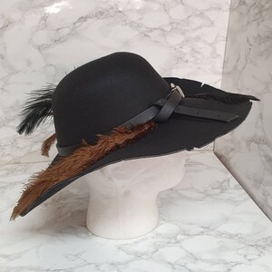 Handmade Barbossa Wide Black Cosplay Pirate Hat Caribbean Pirates Fancy ...