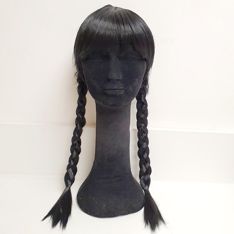 Wednesday Long Braided Cosplay Wig With Fringe - Etsy