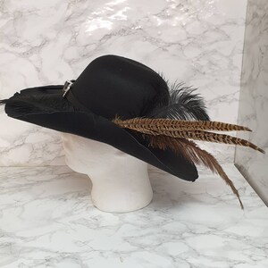 Handmade Barbossa Wide Black Cosplay Pirate Hat Caribbean Pirates Fancy ...