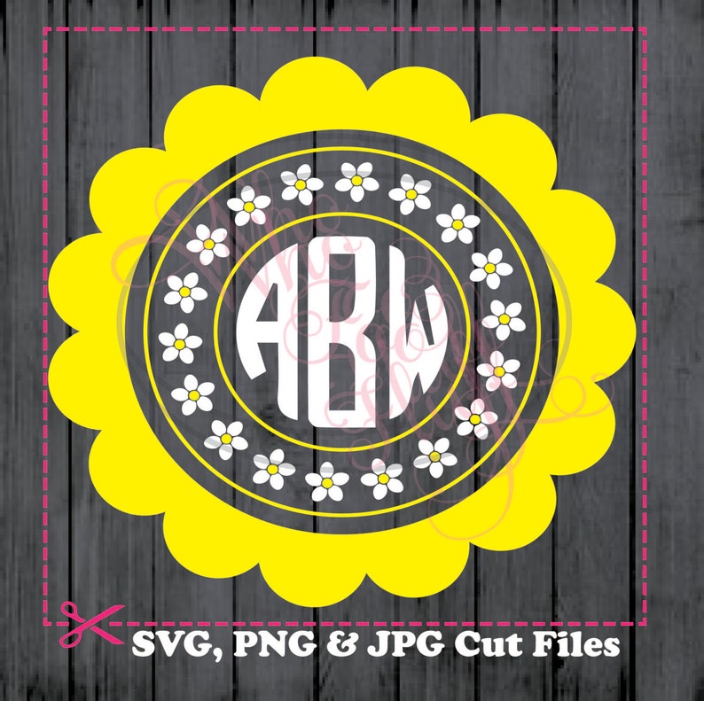 Daisies 9 Monogram Daisy Frames Svg Png Jpg Cutting File - Etsy