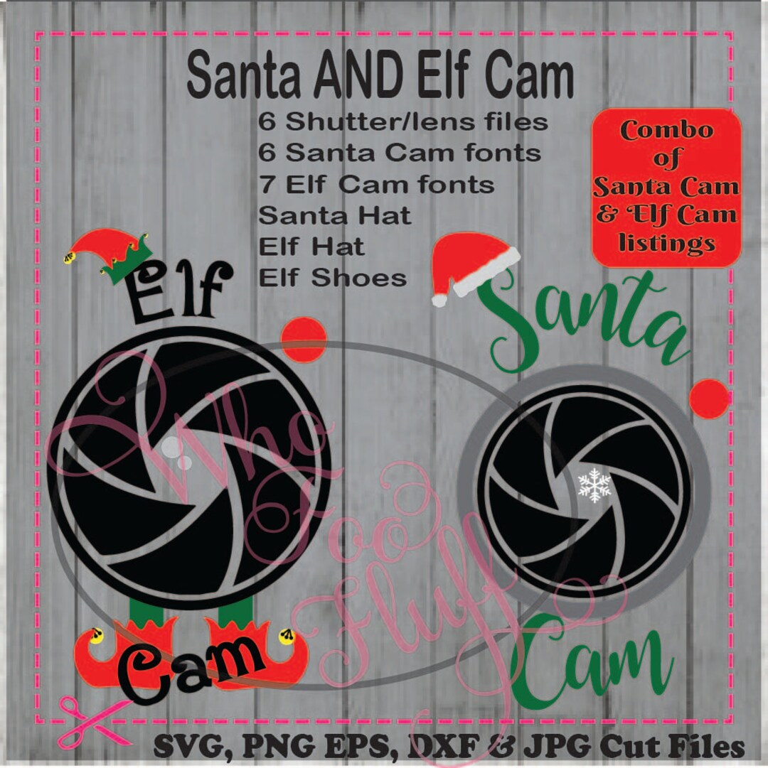 Santa & Elf Cam Camera COMBO Interchangeable Files Svg Png Jpg Dxf Eps ...