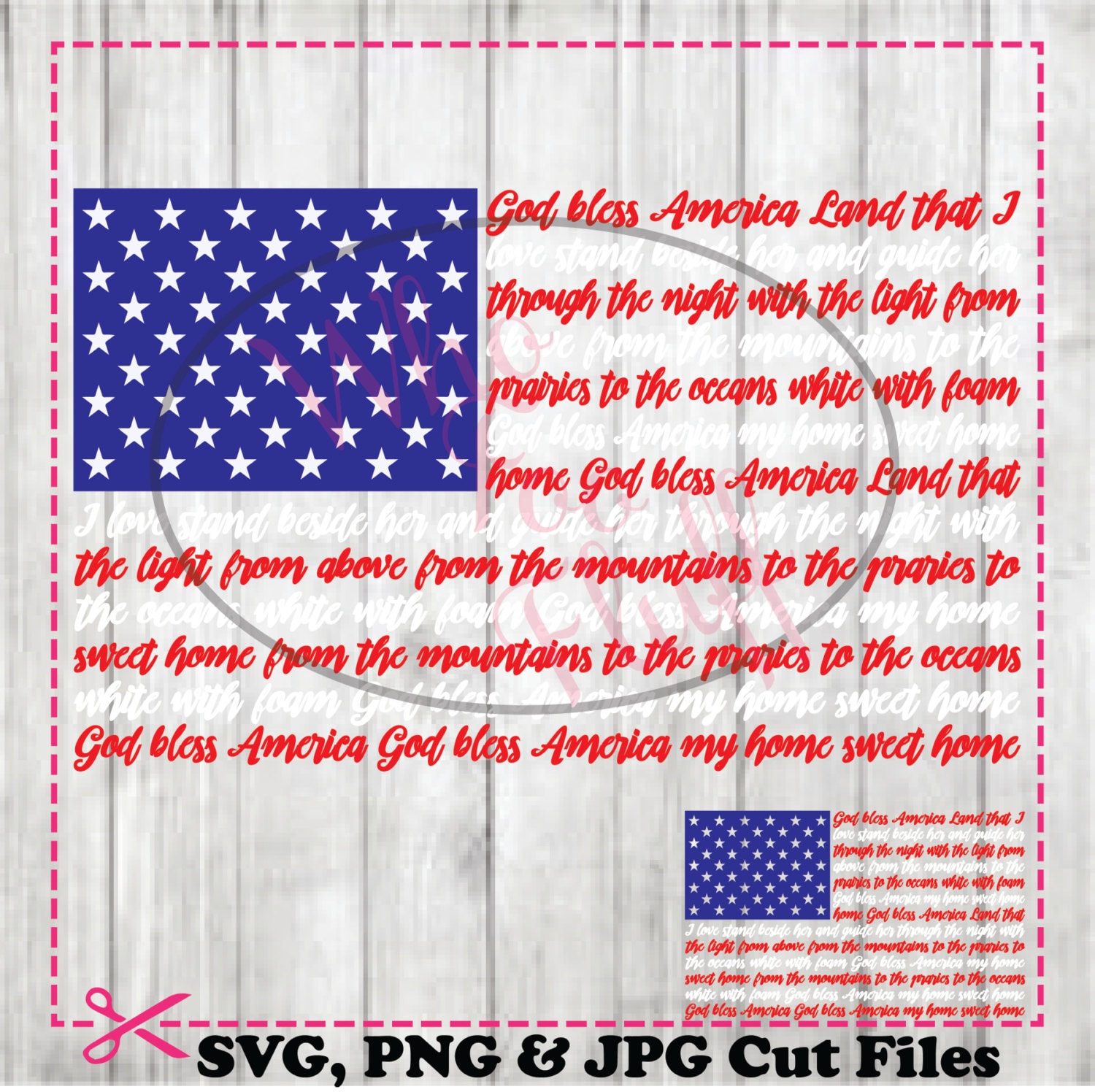 God Bless America American Flag Svg Diy Cut Svg Vector Png Etsy
