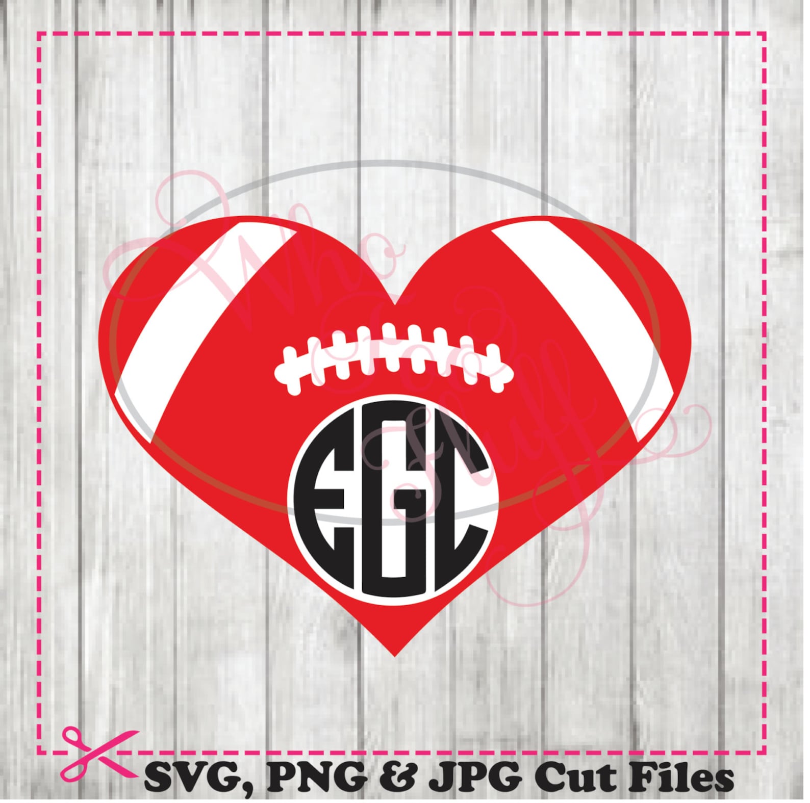 Football Heart Monogram Frames 4 Styles Svg Png Jpg - Etsy