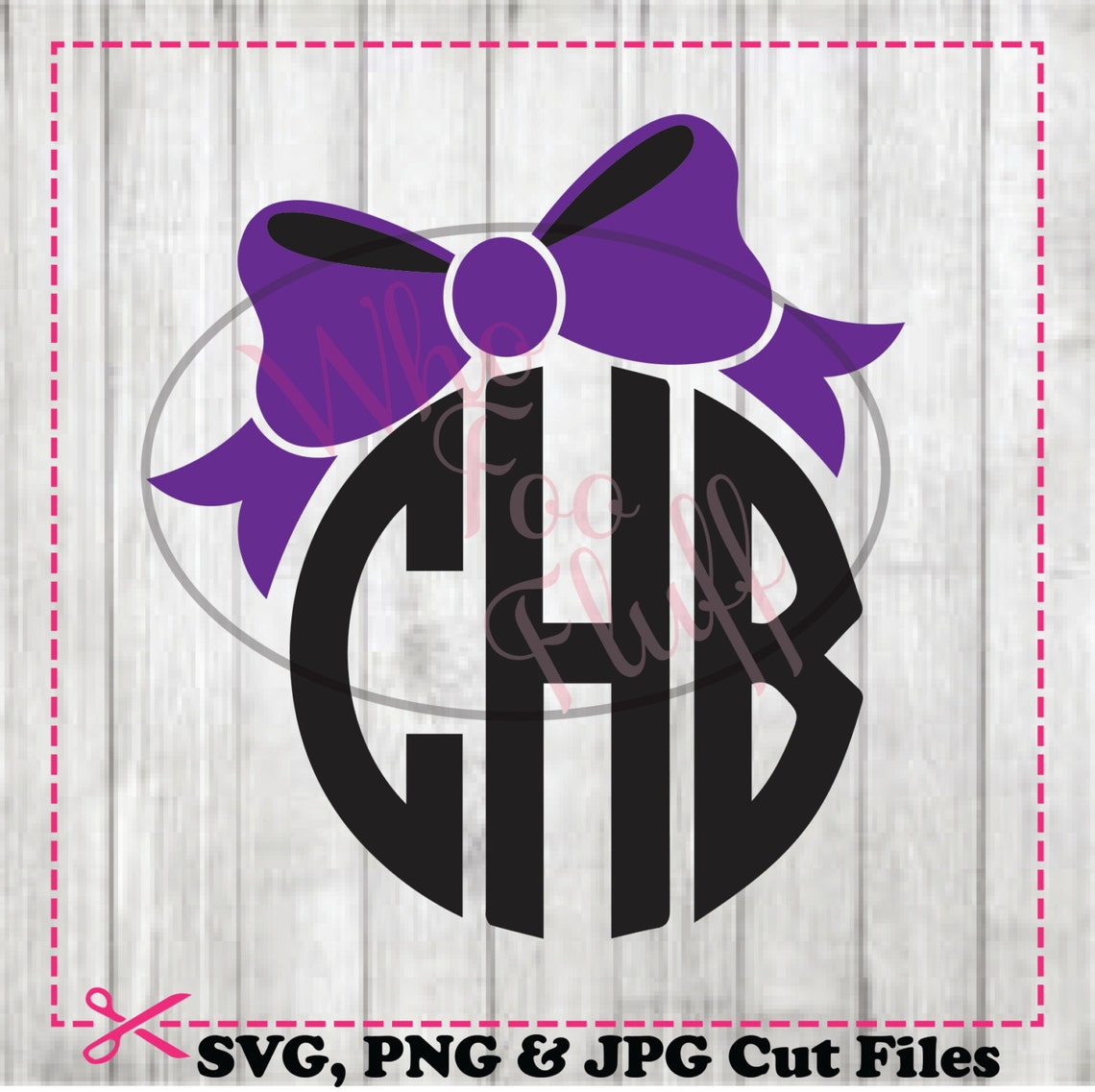 Bows 4 Monogram Bow Frames Svg Png Jpg Cutting File July - Etsy