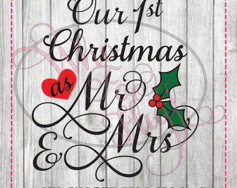 Our First Christmas as Mr. & Mrs. SVG Cut File - Etsy