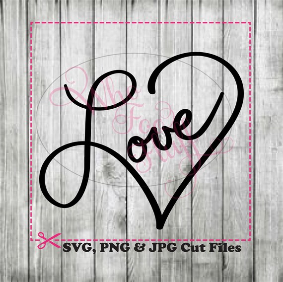 Hand Drawn LOVE in Heart Shape SVG DIY Jpg Png Files Cutting | Etsy