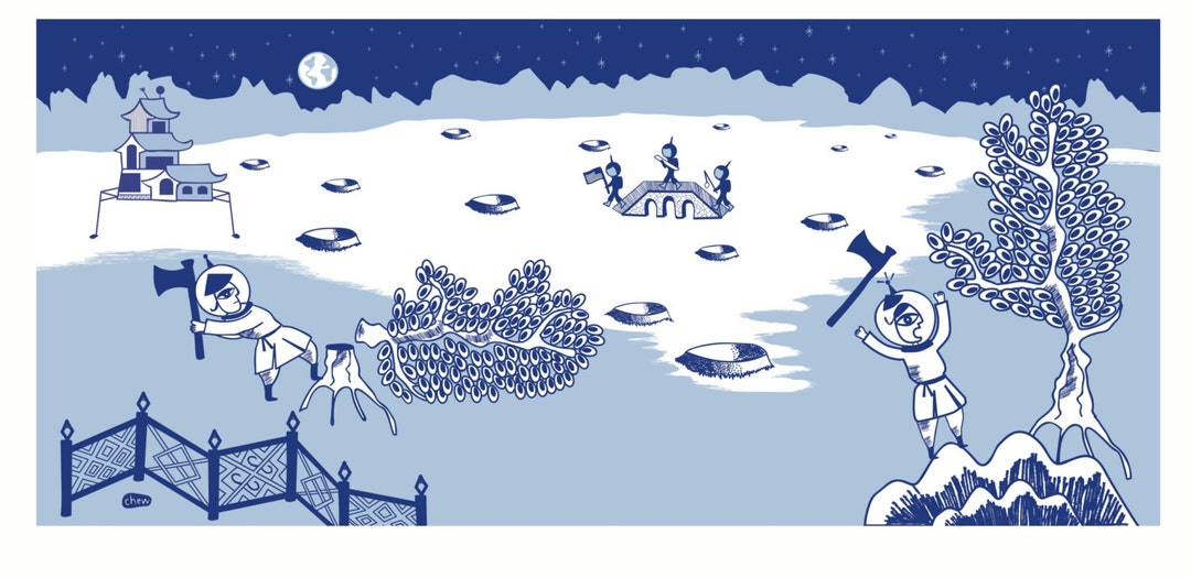 Wu Gang Chops the Tree Limited Edition Print - Etsy UK