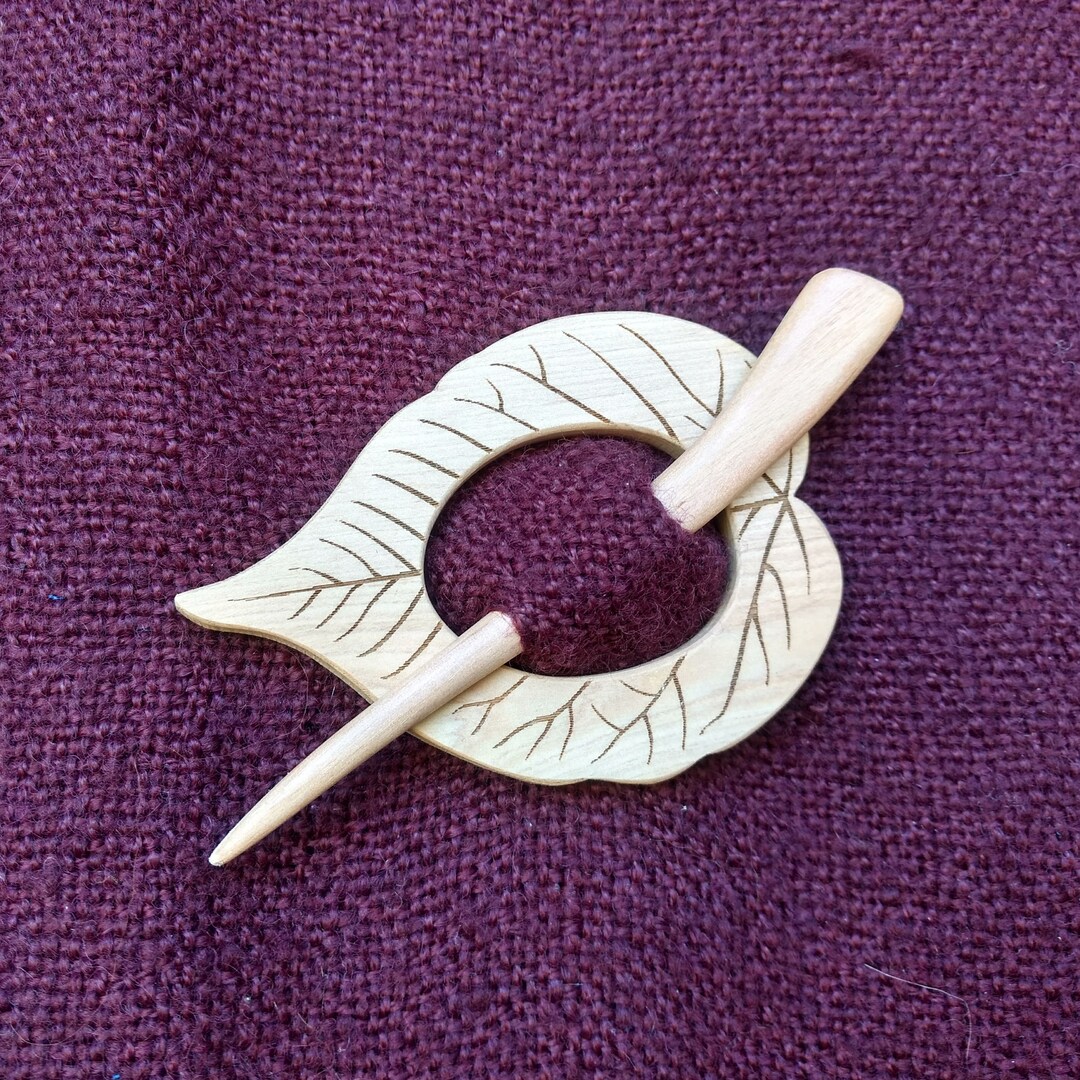 Shawl Pin in Leaf Design, Wooden Brooch for Shawls, Wraps & Scarves - Etsy