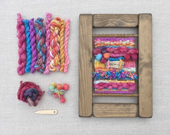 Weaving Kit: Learn to Weave Beginners Craft Kit, Blue Wool - Etsy
