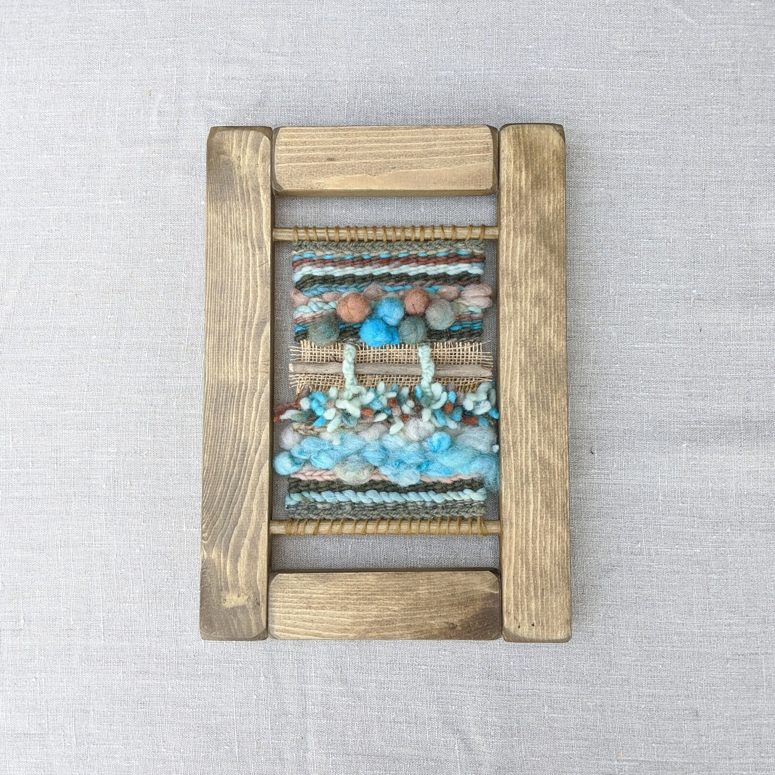 Weaving Kit: Learn to Weave Beginners Craft Kit Blue Wool - Etsy