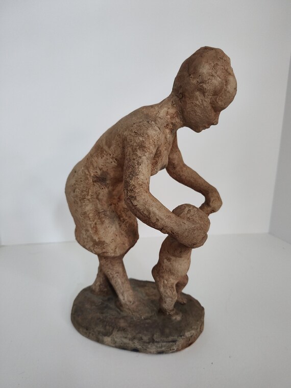 Terracotta Sculpture Mother and Child Signed by Artist - Etsy