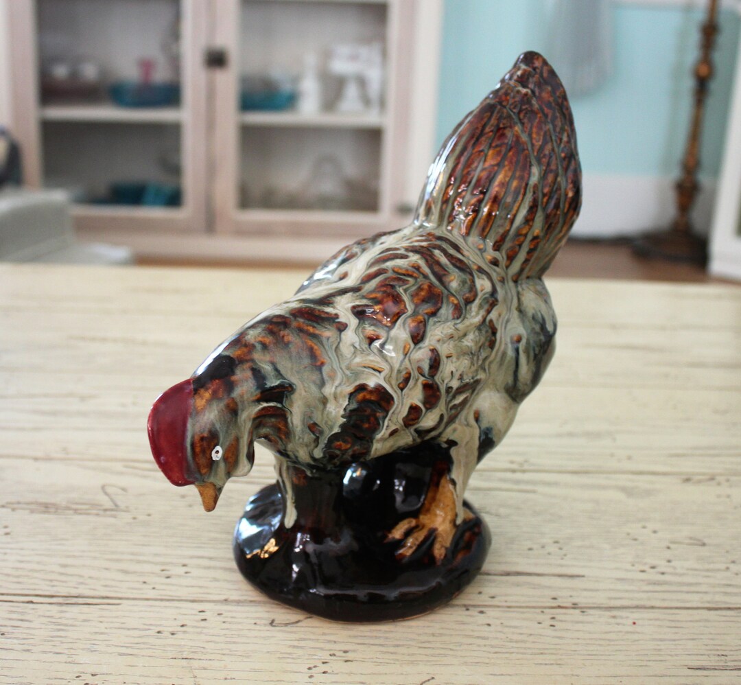 Beautiful Authentic Vintage Hand Painted Rooster Hen - Etsy