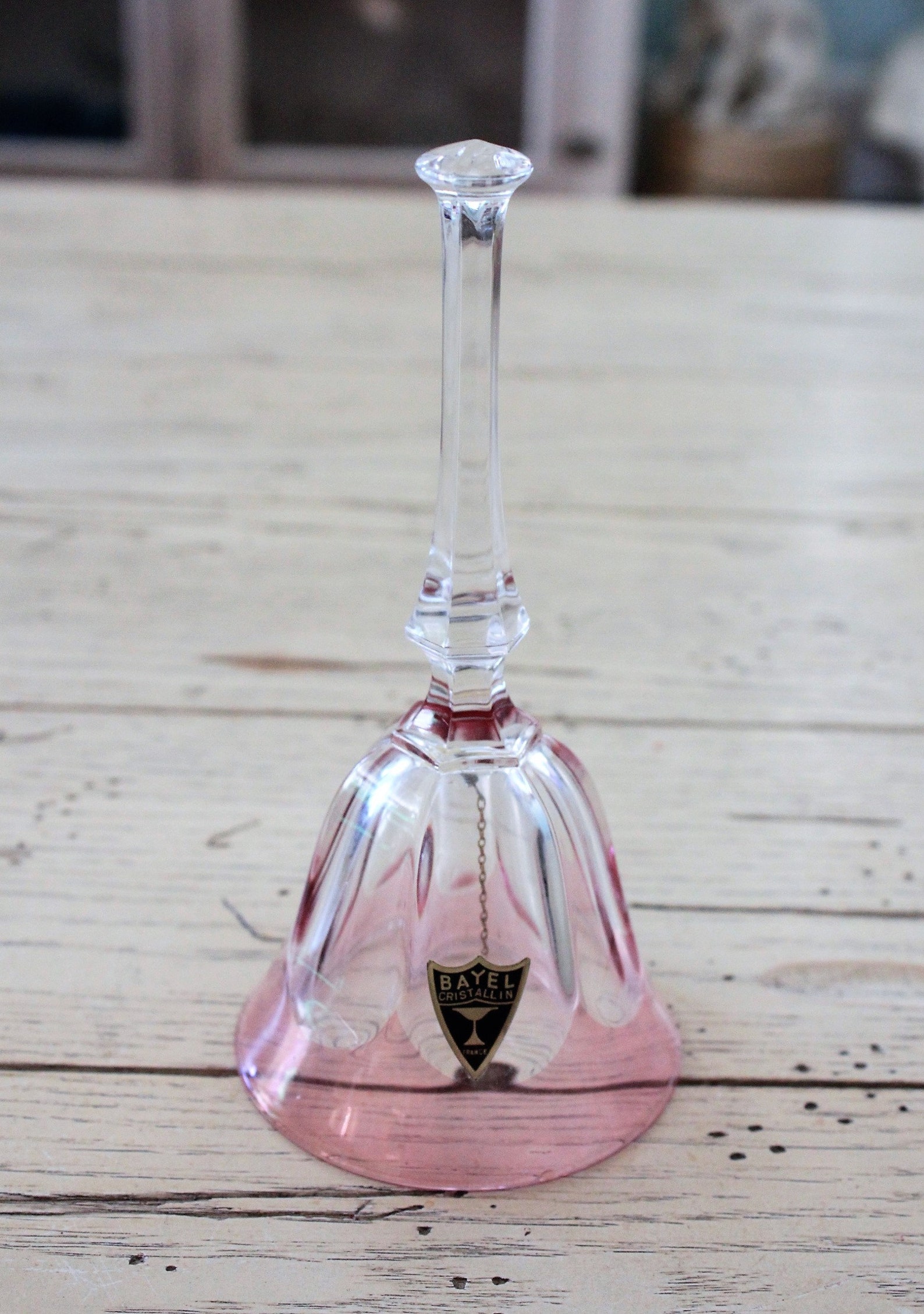 3/three Beautiful Cranberry and Clear-cut Crystal Bells, Dinner Bell ...