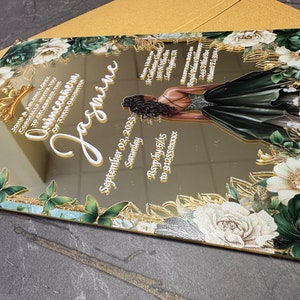 Gold Mirror Quinceanera Luxury Invitation , Quince Anos, Mis Quince ...