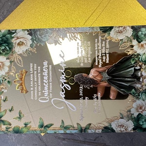 Gold Mirror Quinceanera Luxury Invitation , Quince Anos, Mis Quince ...