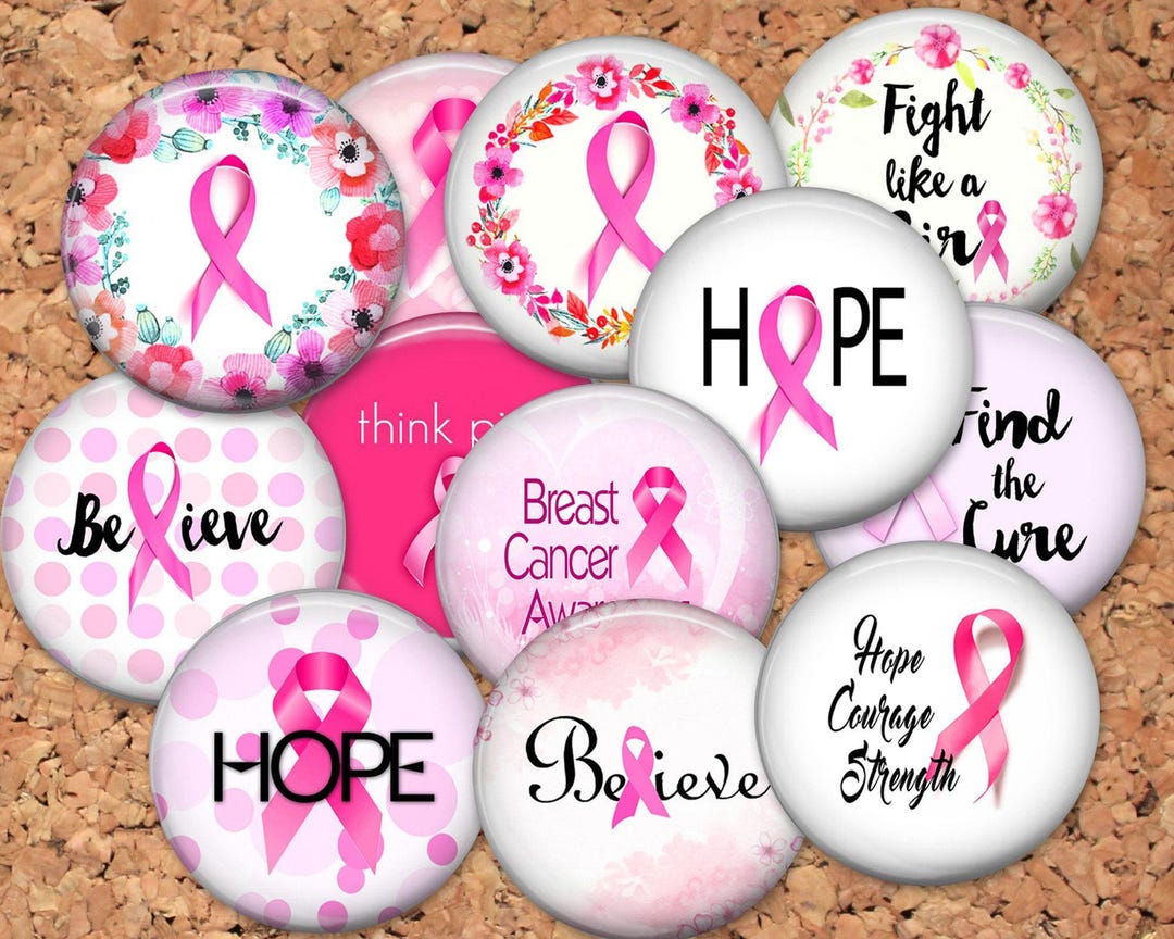 Breast Cancer Awareness Buttons, Pins, Flat Backs, Oncology Nurse Gifts ...