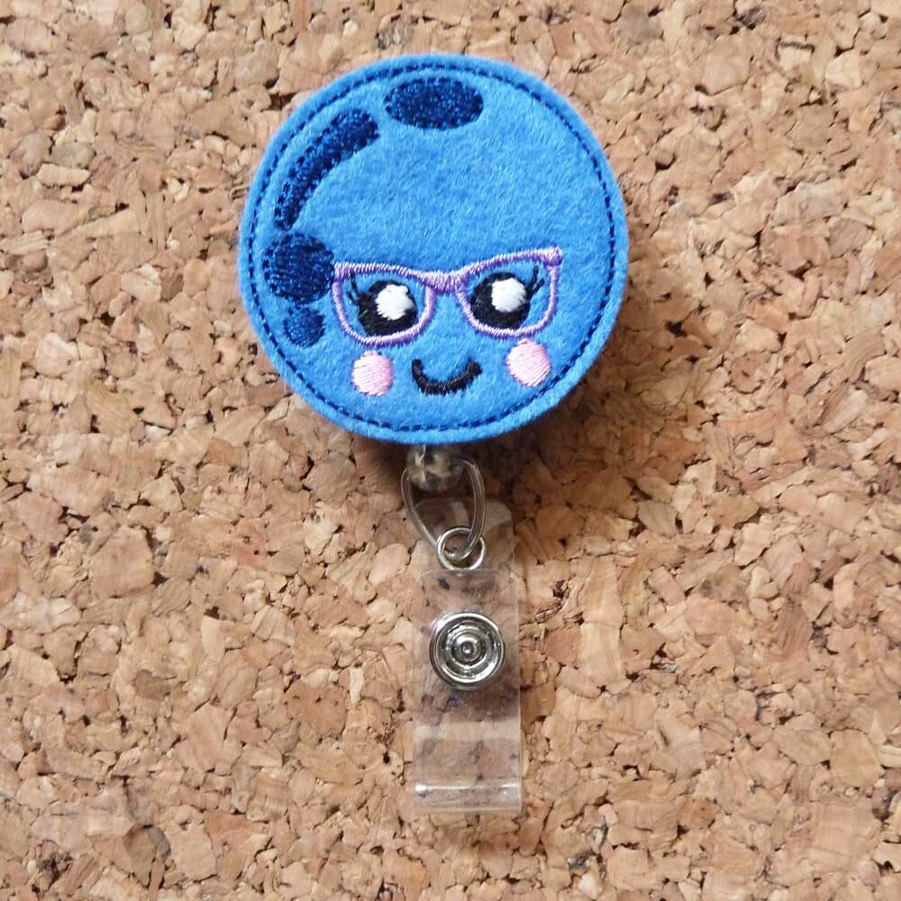 Blueberry NERD Badge Reel Id Card Holder Retractable Felt | Etsy