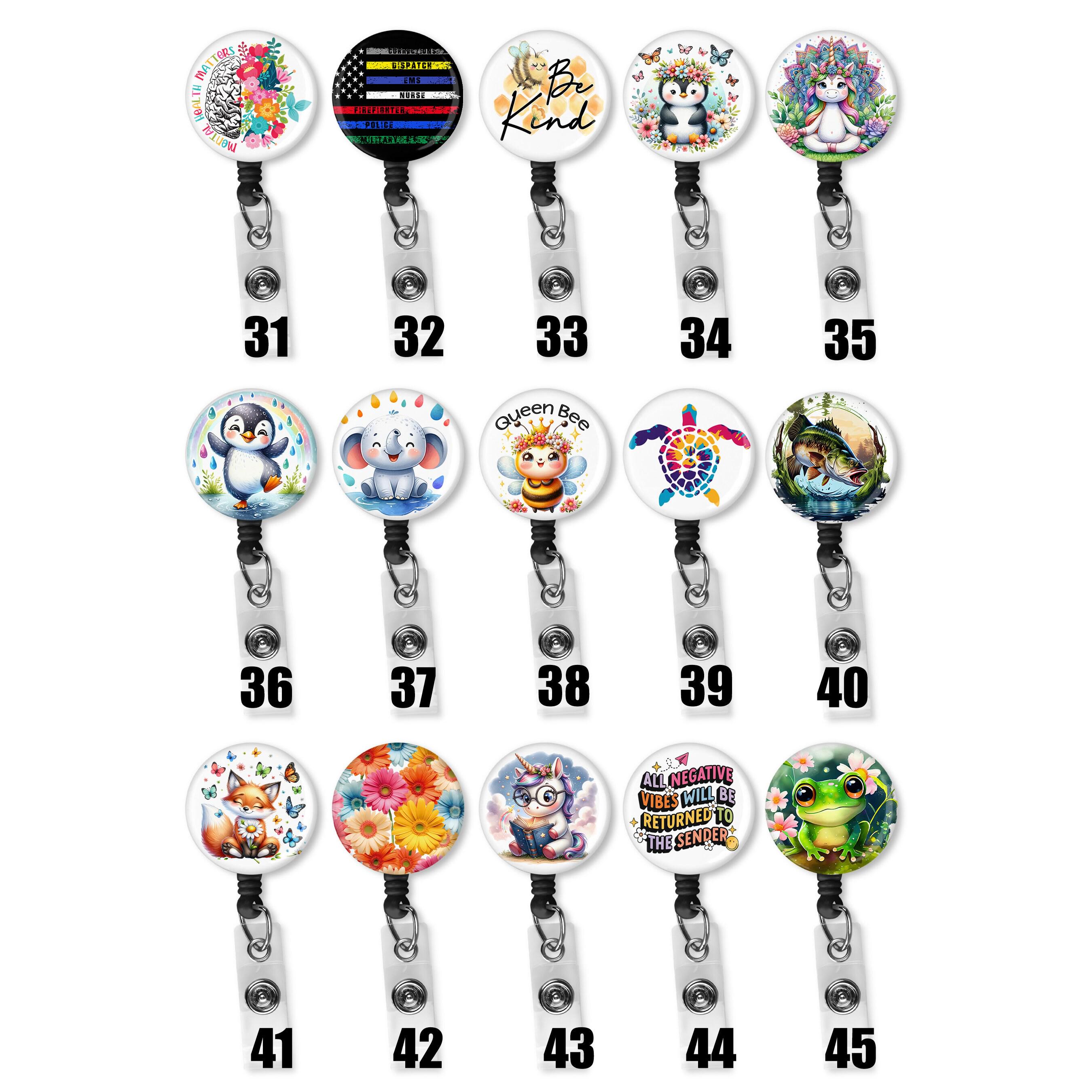 Badge Tops for Interchangeable Badge Reels, Choose a Set of 3, 4 or 5 ...