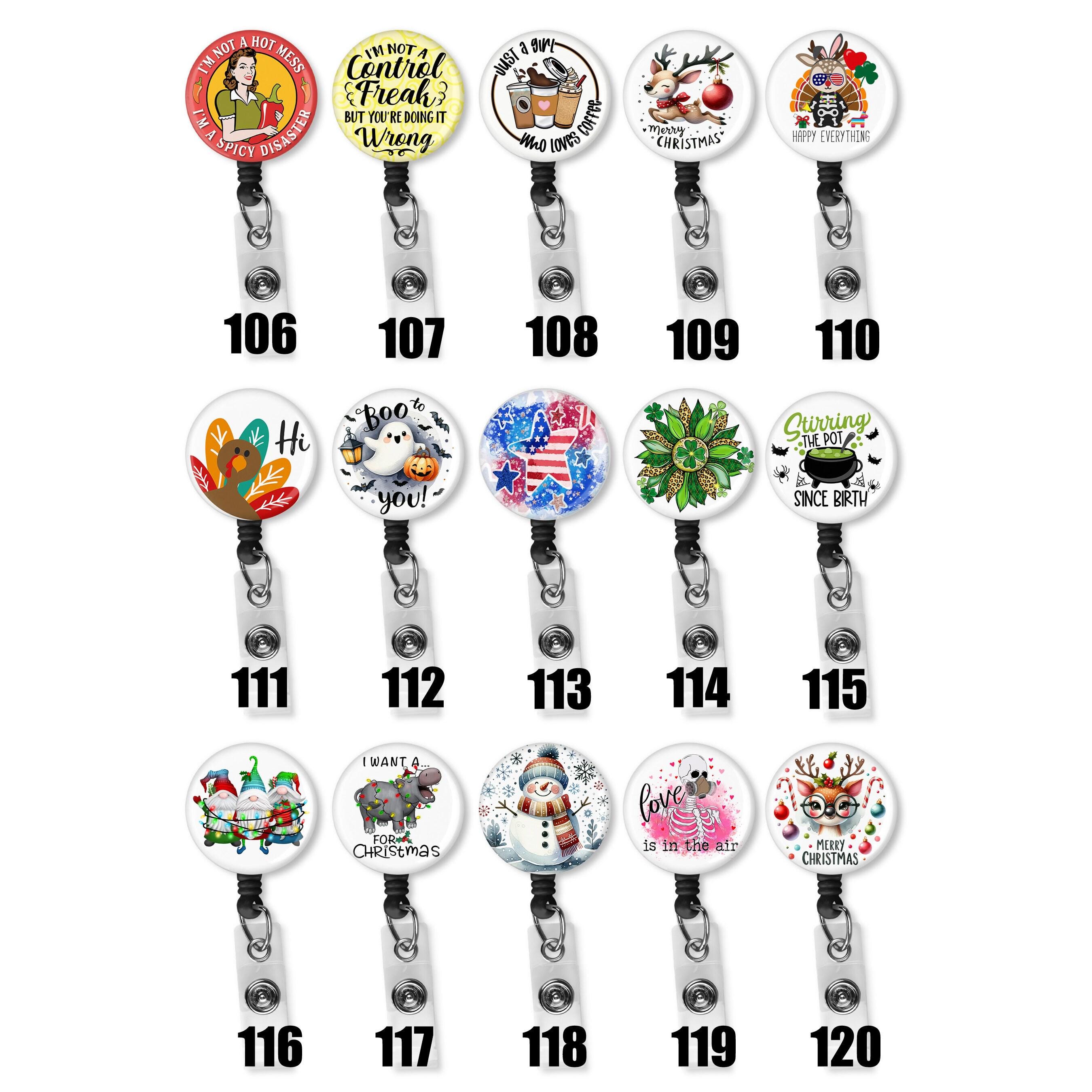 Badge Tops for Interchangeable Badge Reels, Choose a Set of 3, 4 or 5 ...