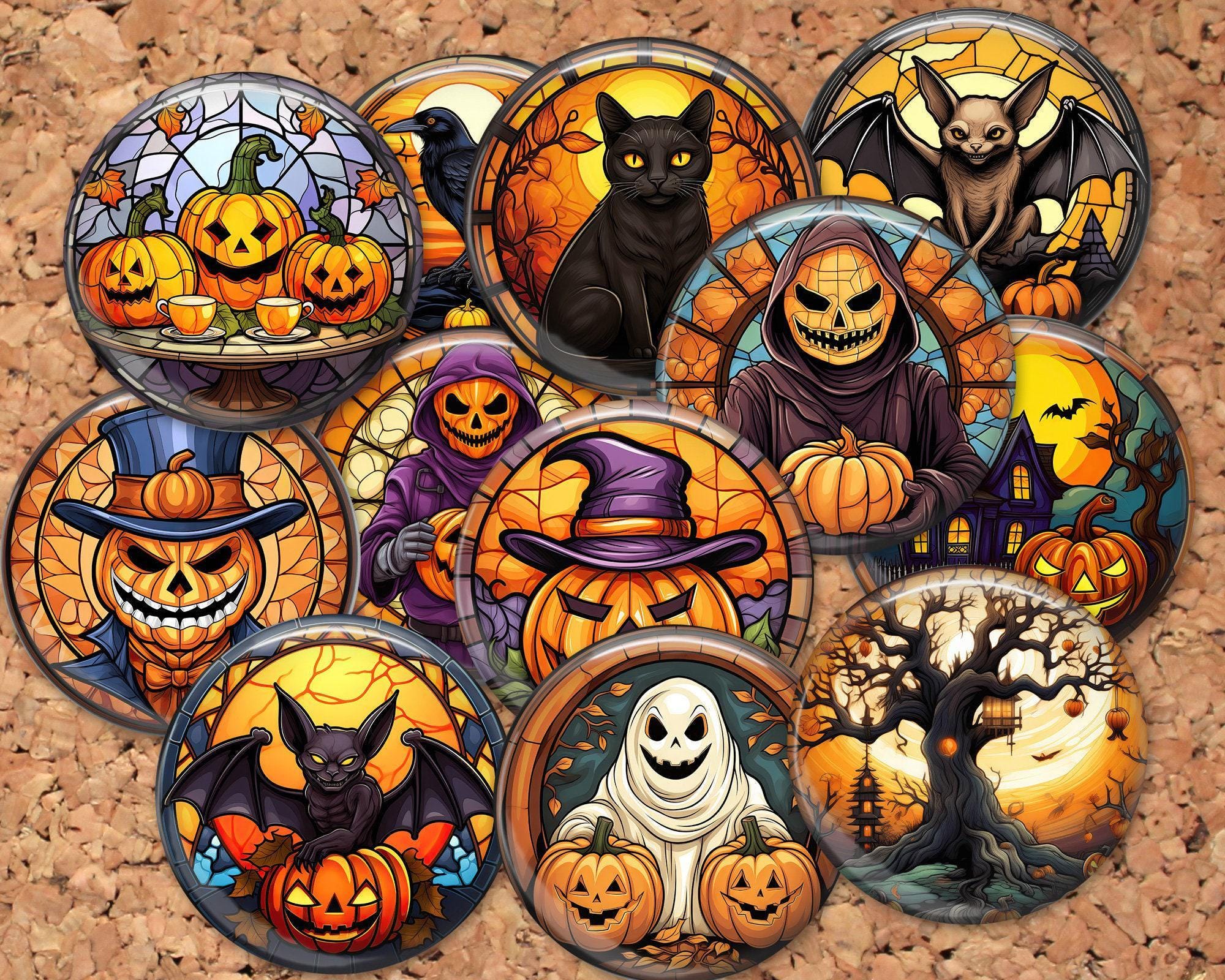 Spooky Halloween Pin-back Buttons, Party Favors, Set of 10 - Etsy