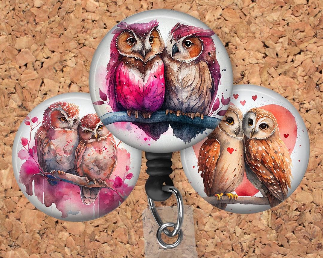 Owl Badge Reel Retractable ID Holder, Lanyard Carabiner Heavy Duty and ...