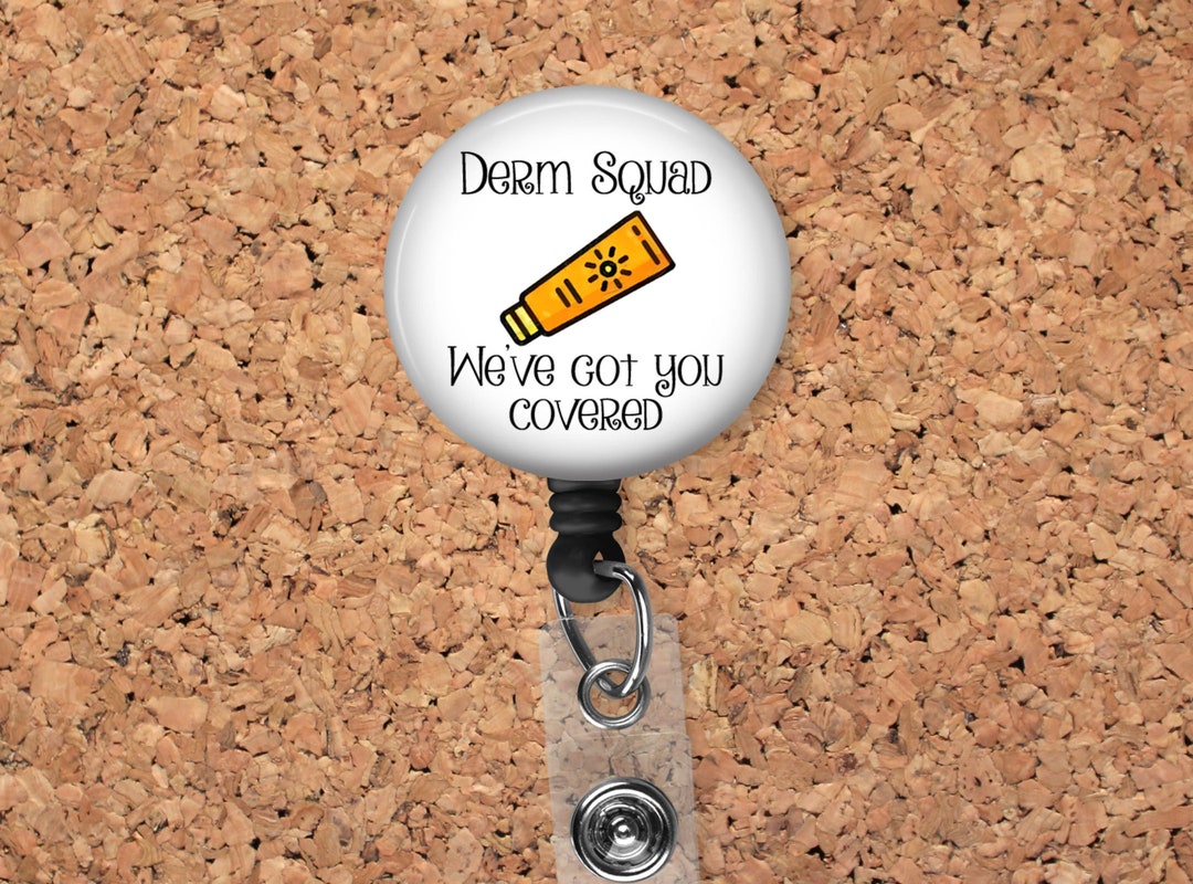 Dermatologist Badge Reel ID Holder, Dermatology Lanyard, Derm Squad ...
