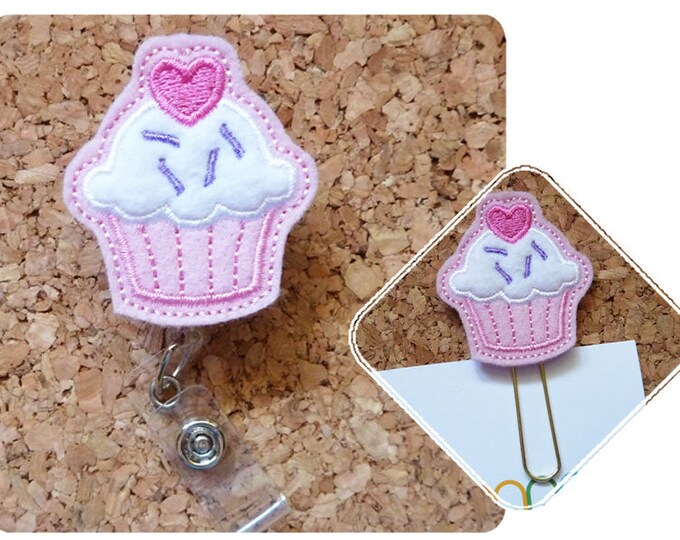 Cupcake Badge Reel Birthday Badge Reel FELT Badge Reel - Etsy