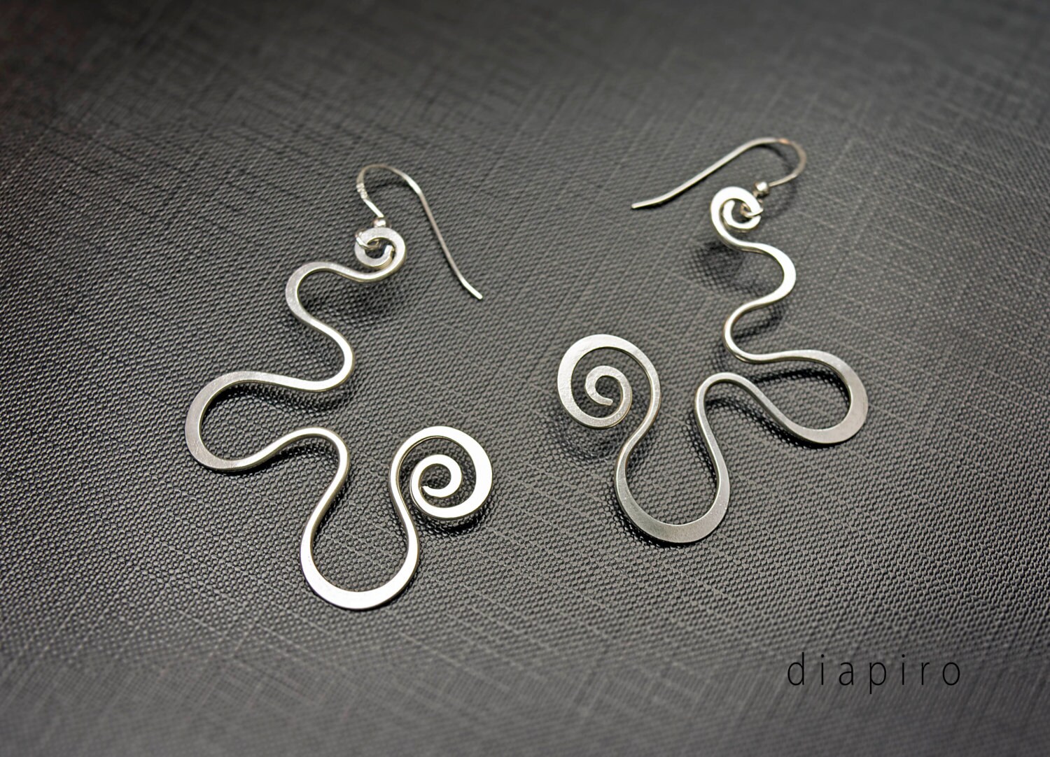 Handmade Sterling Silver Curved Earrings: Contemporary Wire Jewelry - Etsy