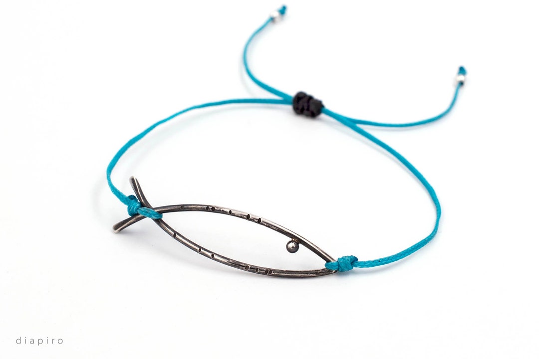 Fish Silver Bracelet, Adjustable Size Bracelet - Etsy