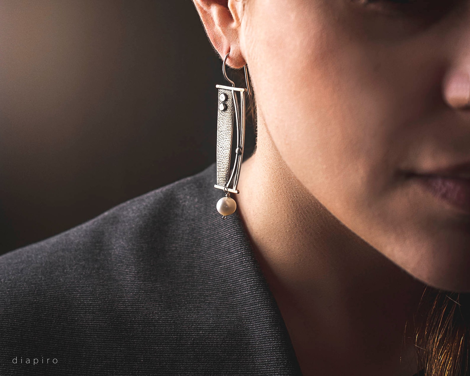 Pearl Earrings Dangle Modern Art Earrings Bauhaus Jewelry - Etsy